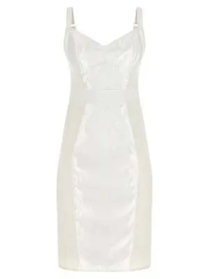 Dolce & Gabbana Corsetry Dress With Lace Inserts - White