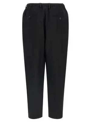 Marni Virgin Wool Cropped Tapered Trousers - Black