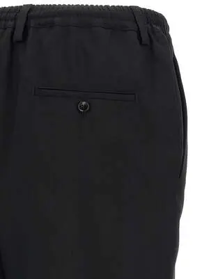 Marni Virgin Wool Cropped Tapered Trousers - Black