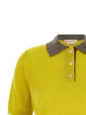 Marni Cashmere Short Sleeve Polo Shirt