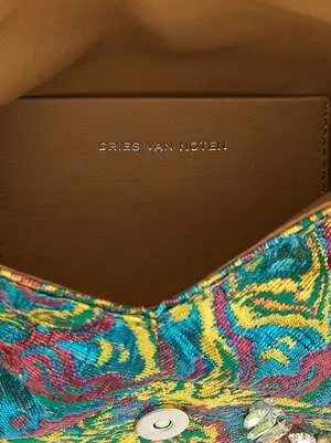 Dries Van Noten Embellished Jacquard Envelope Clutch