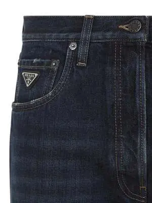 Prada Washed Denim Wide-leg Jeans