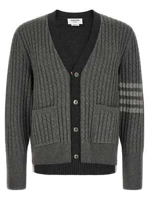 Thom Browne 2-in-1 Trompe L'œil Cardigan - Gray