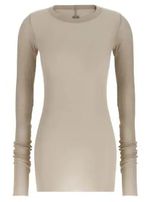 Rick Owens Ribbed Long Sleeve T-shirt - Cream
