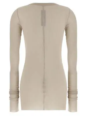 Rick Owens Ribbed Long Sleeve T-shirt - Cream