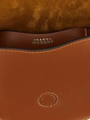 Isabel Marant Étoile Altay' Small Smooth Leather Crossbody Bag With Raffia Insert