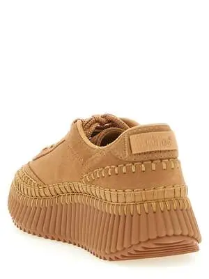 Chloé Nama Wedge Sneakers - Cream