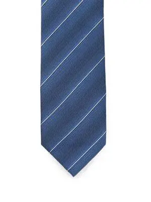 TOM FORD Stripe Tonal Weave Silk Tie - Blue