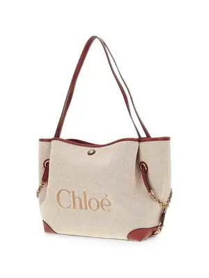 Chloé Clover" Two-way Tote Bag In Canvas And Calfskin - Multicolor