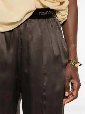 TOM FORD Silk Satin Pajama Pants - Brown