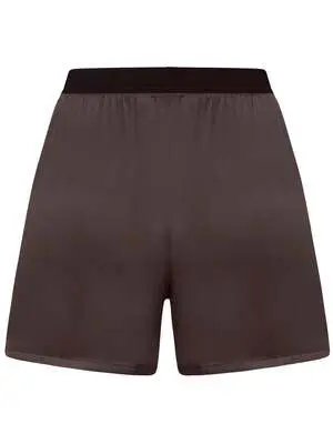 TOM FORD Silk Logo Waistband Shorts - Brown