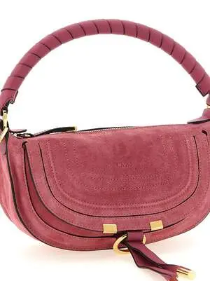 Chloé Marcie Suede Hobo Handbag - Pink