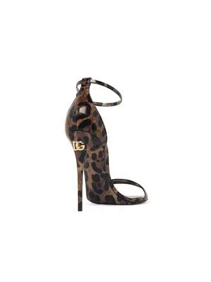 Dolce & Gabbana Leopard Print Stiletto Sandals - Brown