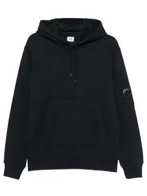 C.P. COMPANY Diagonal Raised Fleece Hooded Lens Sweatshirt - Blue