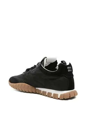 Miu Miu Tyre Technical Fabric And Suede Lace-up Sneakers