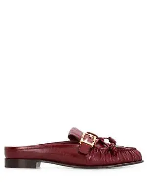Fendi Baguette Leather Sabots - Brown