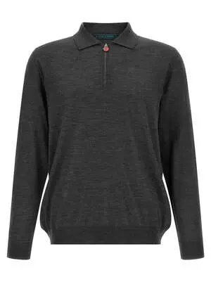 Kiton Wool Polo Shirt 14 Microns - Gray