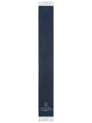 VIVIENNE WESTWOOD Double Face Wool Scarf - Gray