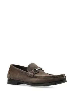 FERRAGAMO Gancini Ornament Suede Loafers
