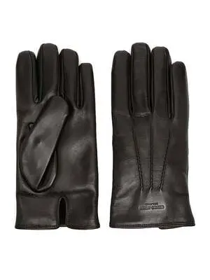 Giorgio Armani Leather Gloves - Brown