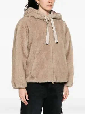 Herno Soft Faux-fur Hooded Jacket - Multicolor
