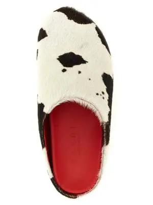 Marni Fussbett Sabots With Animal Print Pony Hair - Multicolor