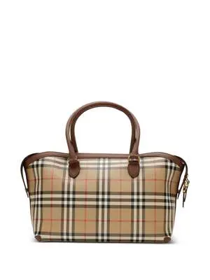 Burberry Small Check Zip Tote Bag