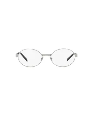 Saint Laurent Tone Oval Eyeglasses - Silver