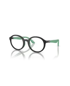 Emporio Armani Round Frame Eyeglasses - Matte Black