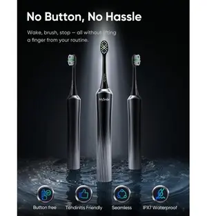 MYSMILE Button Free Rechargeable Sonic Toothbrush With Pressure Sensor