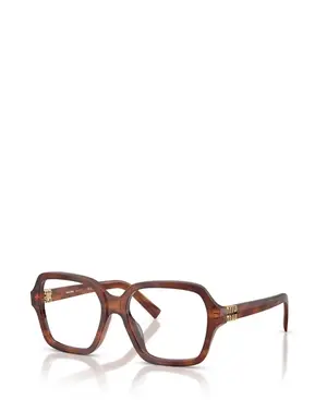 Miu Miu Square Acetate Eyeglasses - Striped Tobacco