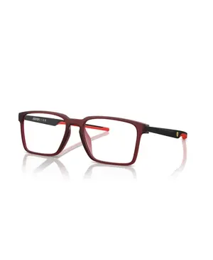 SCUDERIA FERRARI Rectangle Eyeglasses - Transparent Red Matte