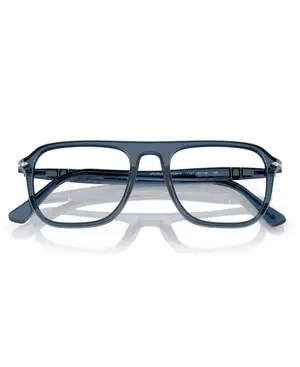 Persol Square Acetate Eyeglasses - Transparent Blue Denim