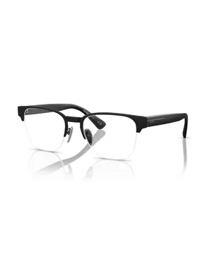 Prada Square Frame Half Rim Eyeglasses - Matte Black