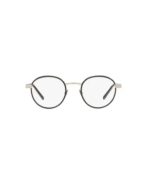 Saint Laurent Round Full Rim Metal Eyeglasses - Black