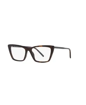 Saint Laurent Rectangle Mica Thin Opt Eyeglasses - Tortoise