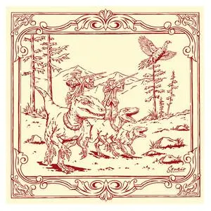 SQUAÏR Neutrals A Hunt Before Time Antique Claret Cotton Bandana - Red