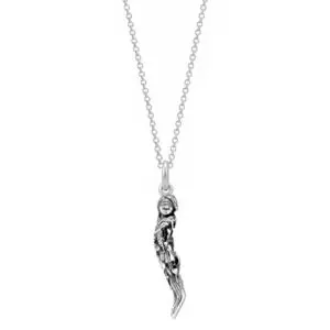 UNALOE Sterling Blindfold Goddess Italian Horn Pendant Necklace