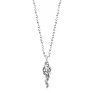 UNALOE Sterling See No Evil Italian Horn Pendant Necklace - Silver