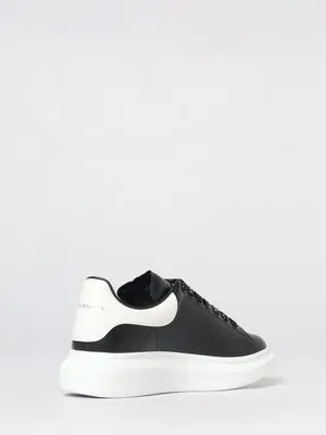 Alexander McQueen Oversize Calf Leather Sneakers With Suede Insert And Chunky Sole - Black