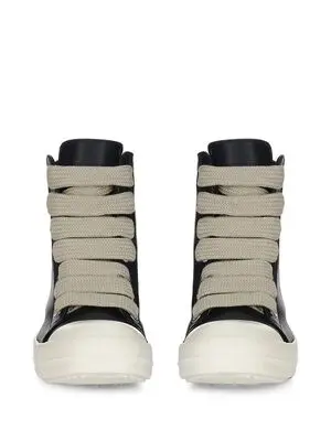 Rick Owens Jumbolace Leather High Top Sneakers