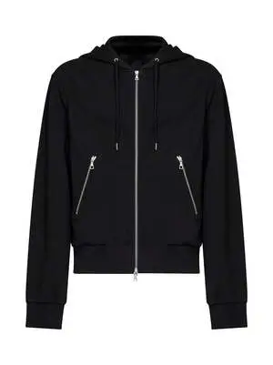 Dries Van Noten Black Wool Harrino Zip-up Hoodie - Multicolor