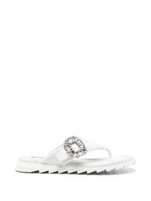ROGER VIVIER Slidy Flip Leather Thong Sandals - Multicolor