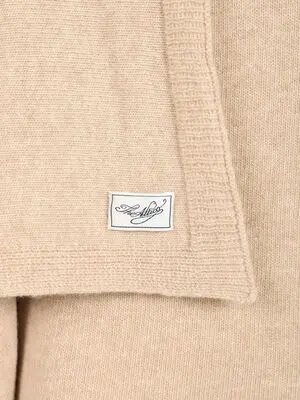 Attico Beige Knit Sweater With Draped Scarf Detail