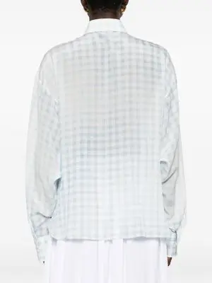 ERMANO SCERVINO Ermanno Scervino Silk Shirt With Blue Check Pattern