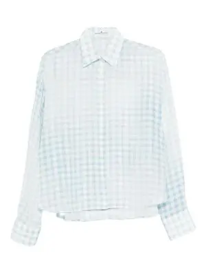 ERMANO SCERVINO Ermanno Scervino Silk Shirt With Blue Check Pattern - Multicolor