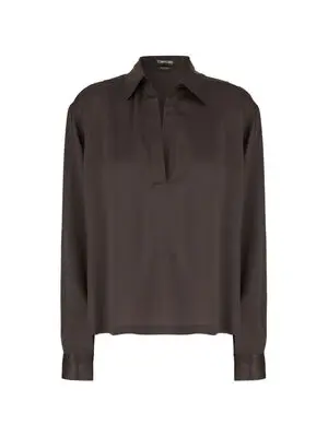 TOM FORD Silk Satin Polo Shirt - Multicolor
