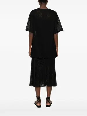 ERMANO SCERVINO Ermanno Scervino Black Lace Embroidered T-shirt