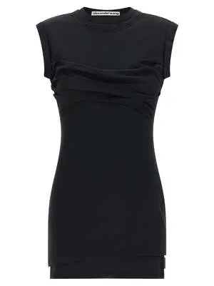 Alexander Wang Twisted Bust Layered Dress - Black
