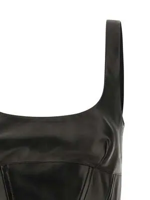 ERMANO SCERVINO Ermanno Scervino Peplum Leather Bustier Top